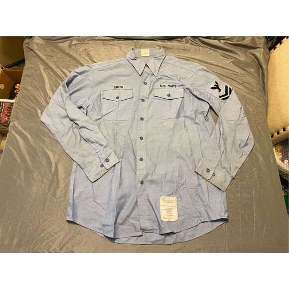No Brand | Shirts | Vintage Us Navy Shirt Mens Extra Largelarge Blue ...